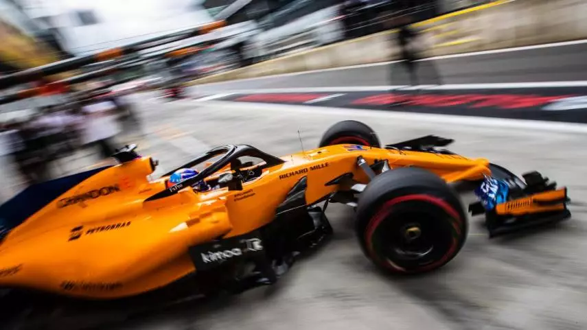 Fernando Alonso in the Austrian pit lane