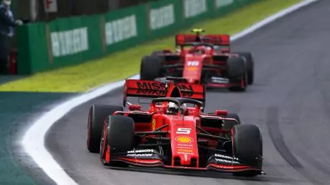 Vettel a Leclerc ym Mrasil