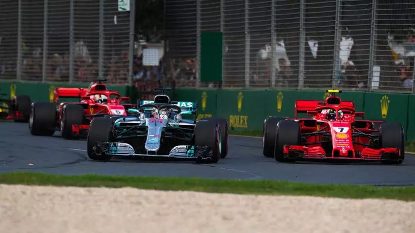 Mercedes and Ferrari at the 2018 Australian GP