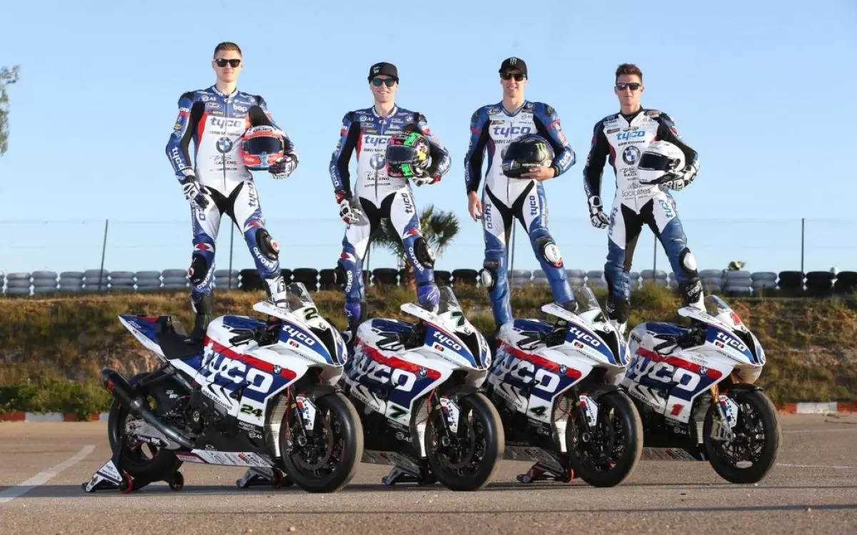 They steal 4 motorcycles from the Tyco BMW team, from the BSB