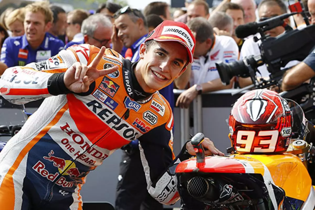 Marc Márquez dê piştî Brno GP ya 2015-an berdewam bike