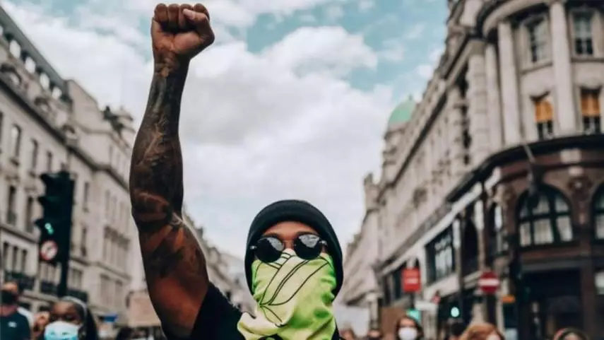 Lewis Hamilton Black Lives Matter Protest