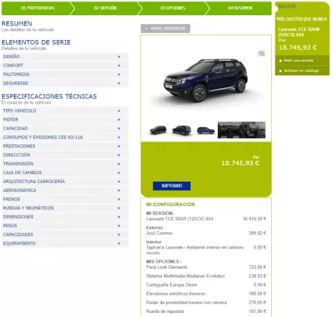 Dacia configurator