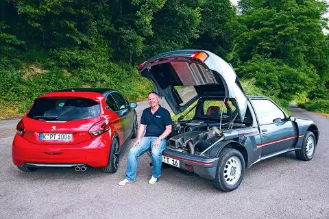 Duel ddoe a heddiw: Peugeot 205 Turbo 16 vs Peugeot 208 GTi