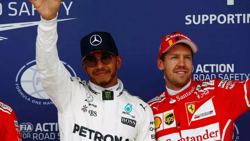 Lewis Hamilton lan Sebastian Vettel