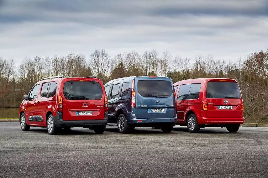 Citroën Berlingo එදිරිව Ford Tourneo සහ Volkswagen Caddy