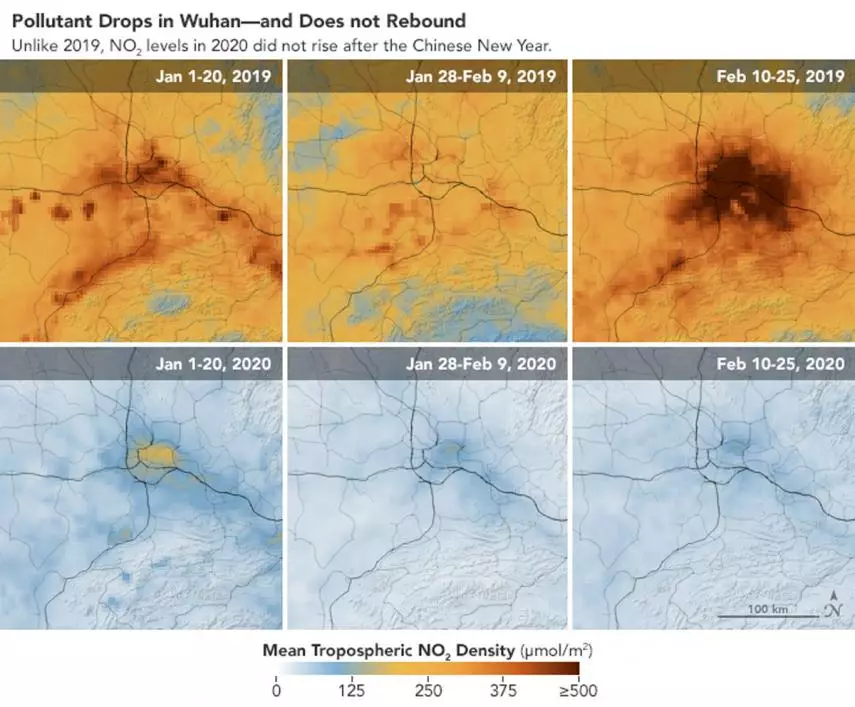 See the coronavirus from space: less pollution