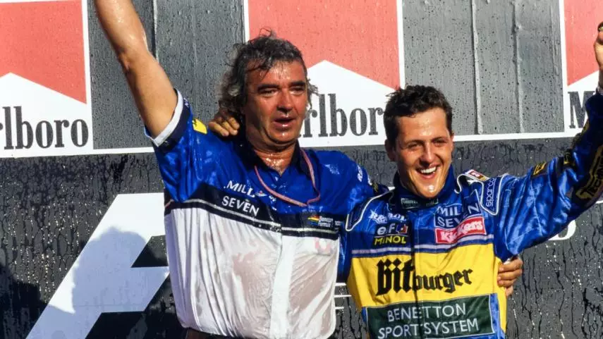 Briatore kaj Schumacher sur la podio