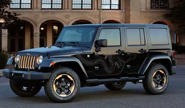 parte anteriore dell'edizione del drago di jeep wrangler