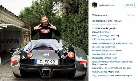 Karim Benzema Bugatti Veyron Instagram