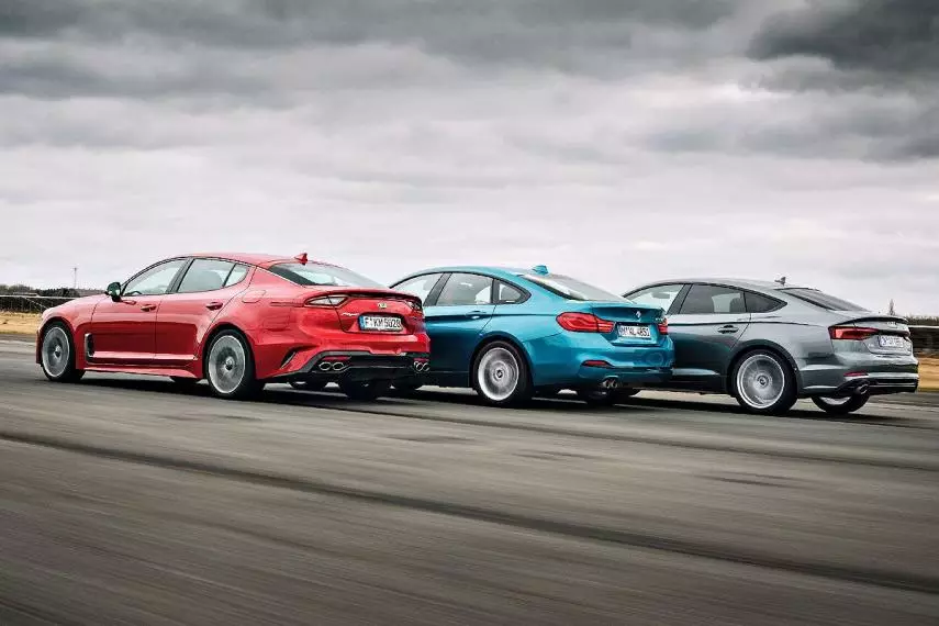 Kia Stinger vs BMW 4-serie Gran Coupe och Audi A5 Sportback